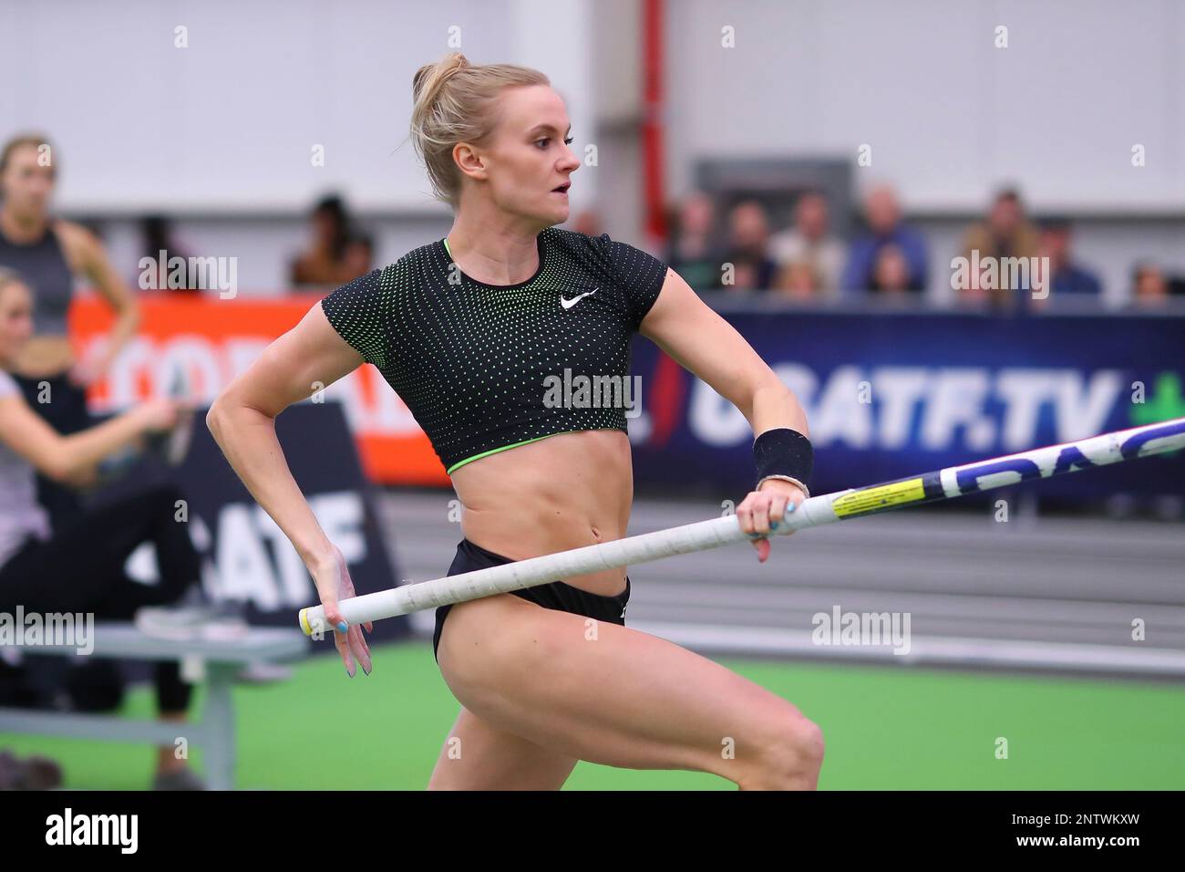 Katie Nageotte competes in the Pole Vault during the USA Indoor Track ...