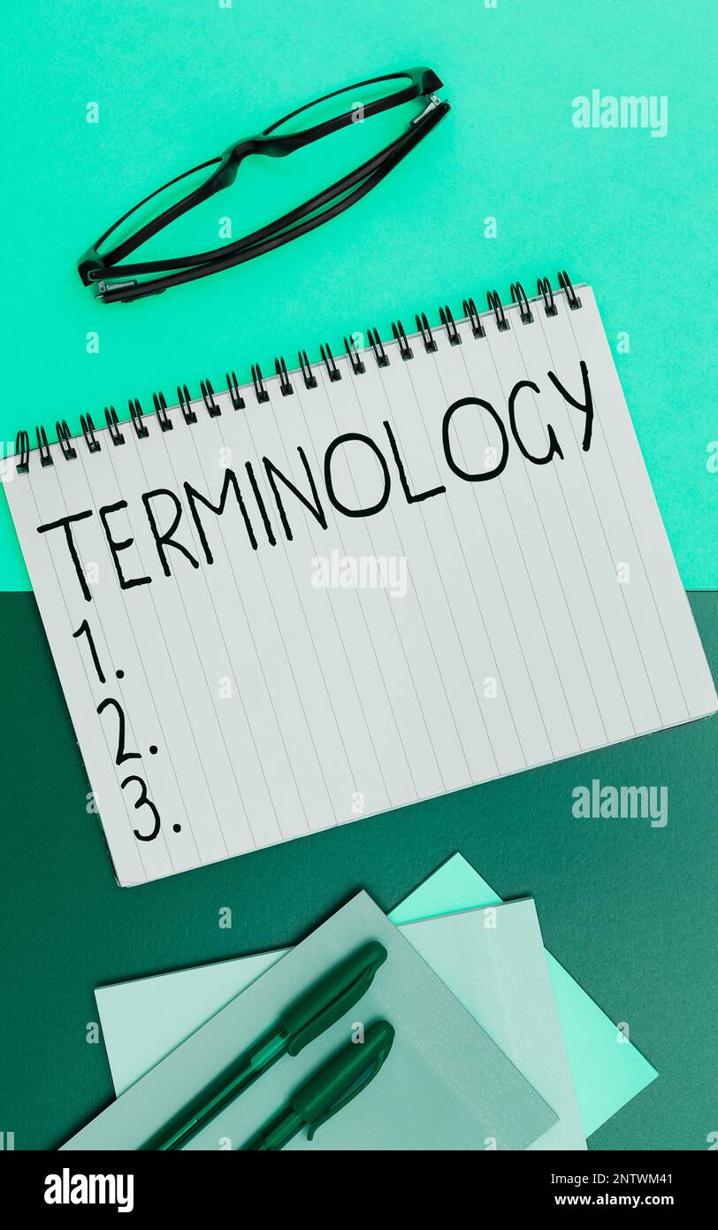 Text caption presenting Terminology. Word Written on Terms used with ...