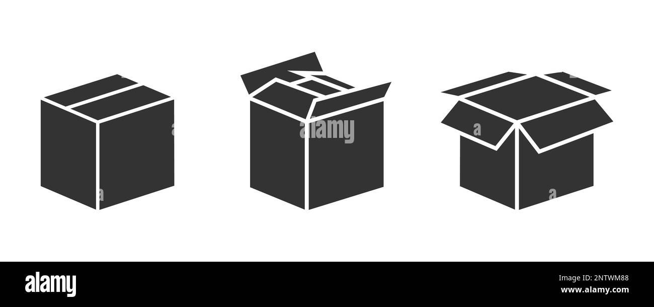 Vector Box icon isolated on white background. Packaging box icon for ...