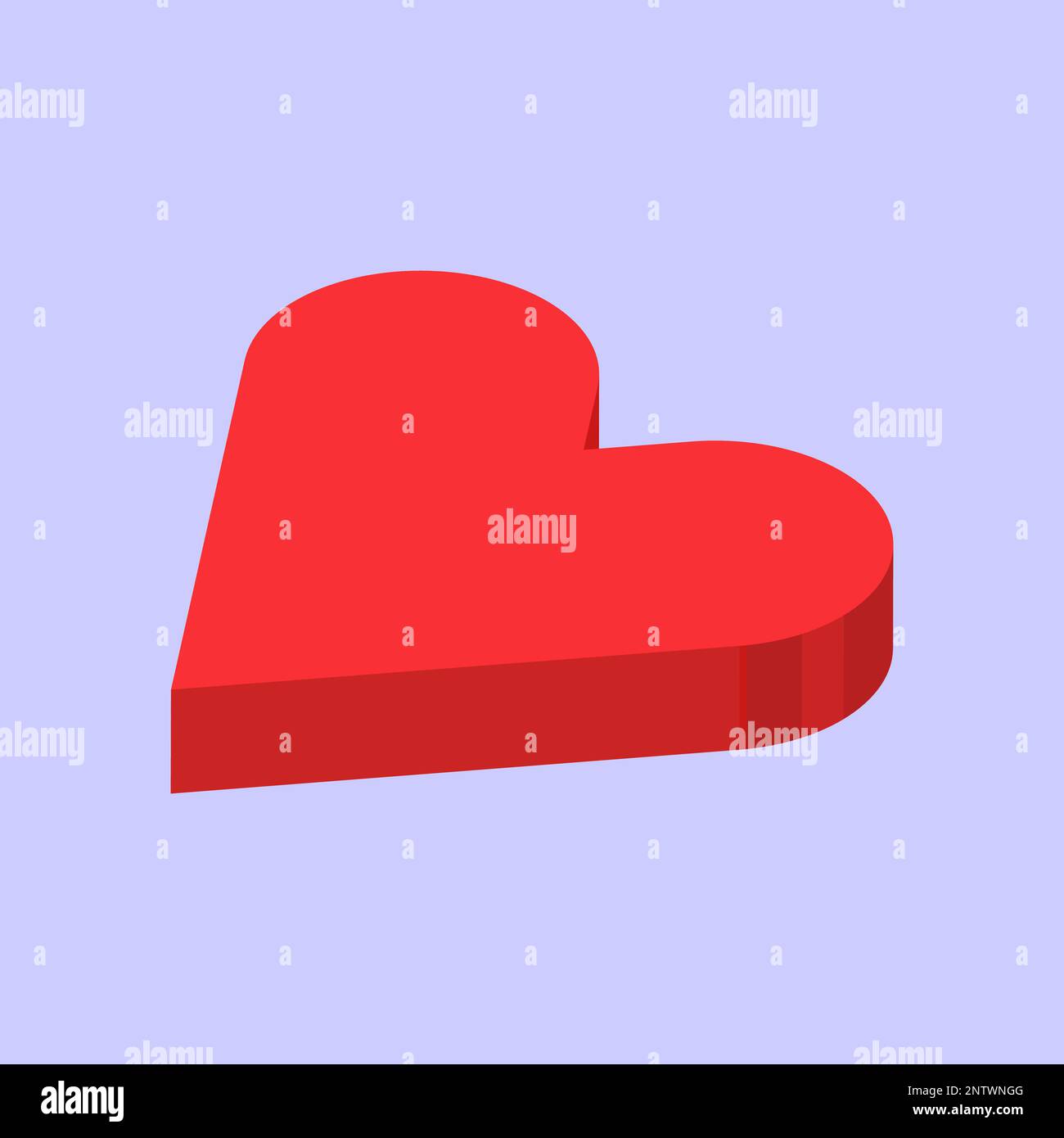 Red isometric heart icon, love symbol vector illustration Stock Vector ...