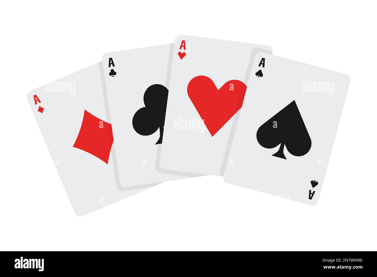 Four aces playing cards for poker hand game. Vector Illustration Stock ...