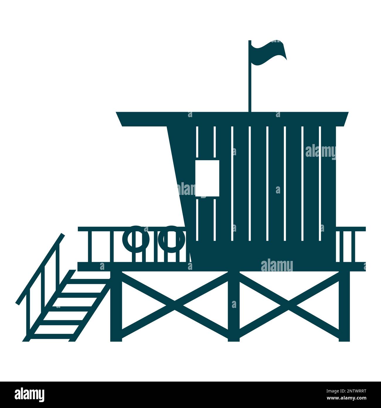 Lifeguard Tower icon. Station beach building illustration Stock Vector ...