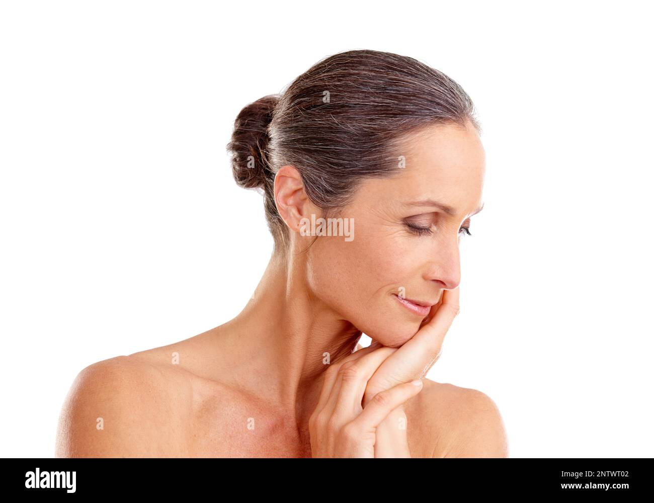 Aging beautifully and with grace. Studio shot of a beautiful mature ...