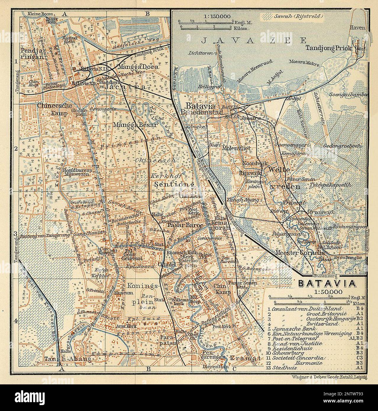 Map of the city of Batavia Stock Photo - Alamy