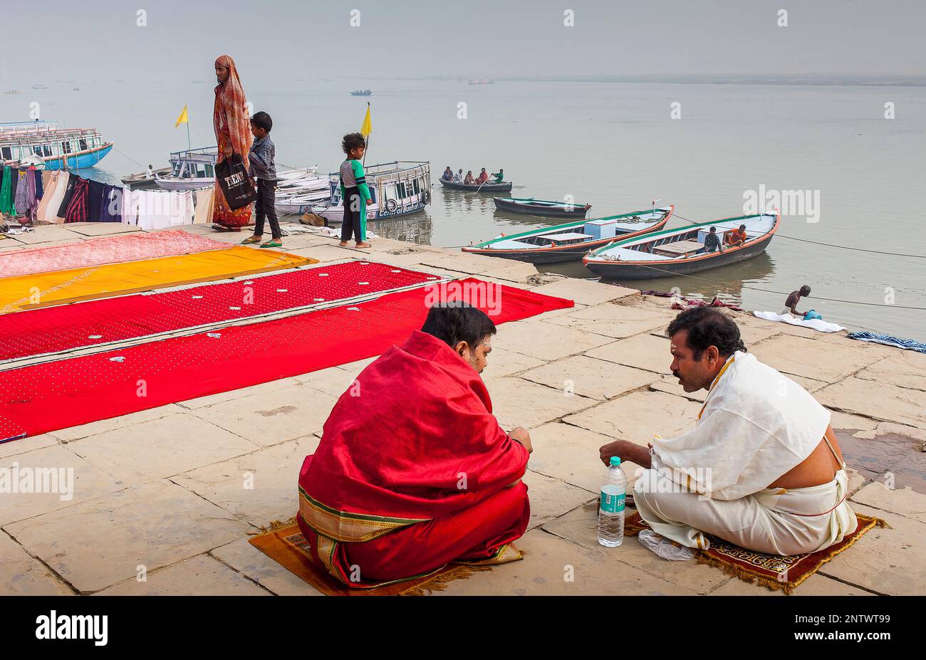 street scene, in Dasaswamedh Ghat, Ganges river, Varanasi, Uttar ...