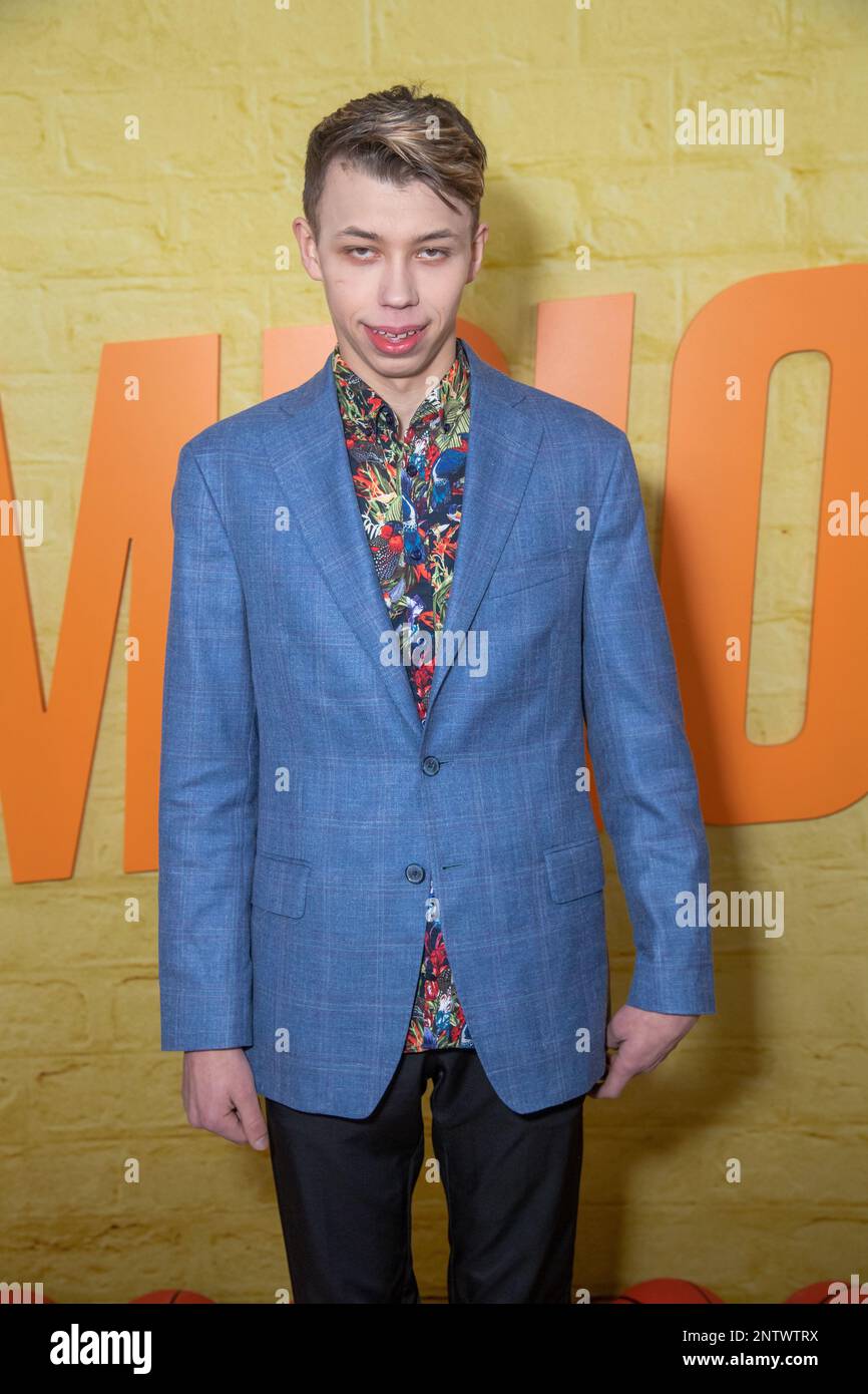 Ashton Gunning attends the premiere of "Champions" at AMC Lincoln ...