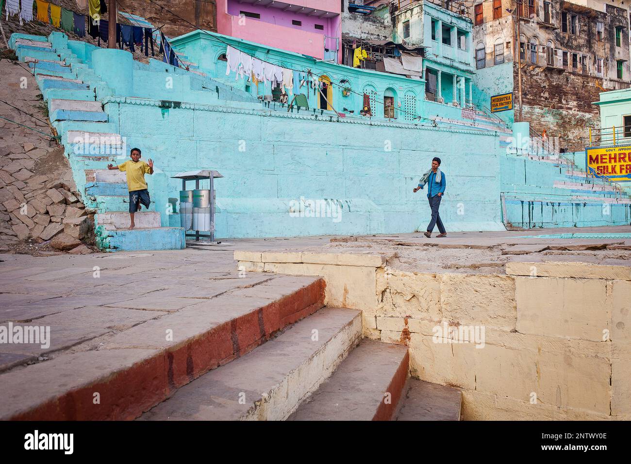 Panch Ganga Ghat, in Ganges river, Varanasi, Uttar Pradesh, India Stock ...