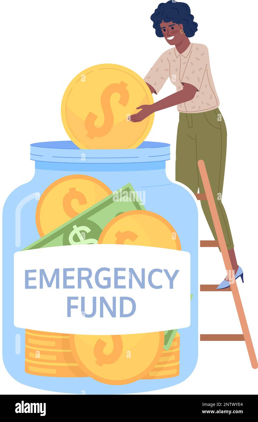 Keeping cash for emergency flat concept vector spot illustration Stock ...