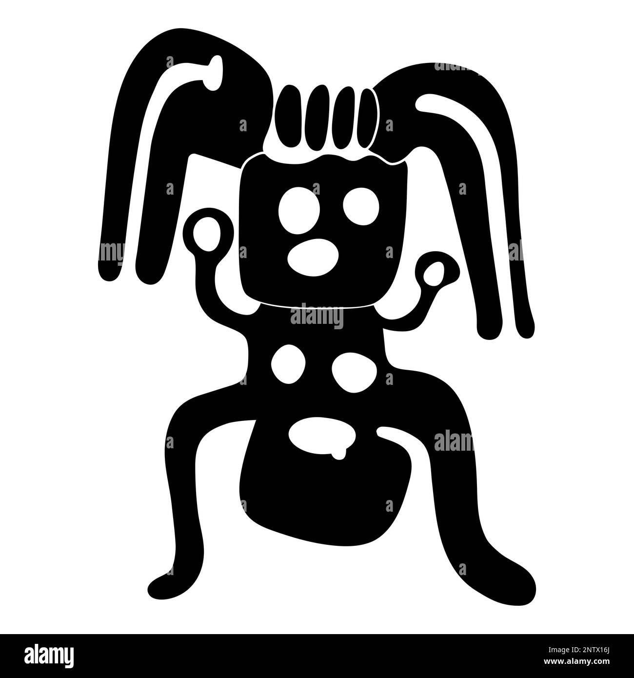 Geoglyph of the humanoid from Nazca desert, Peru, South America Stock ...