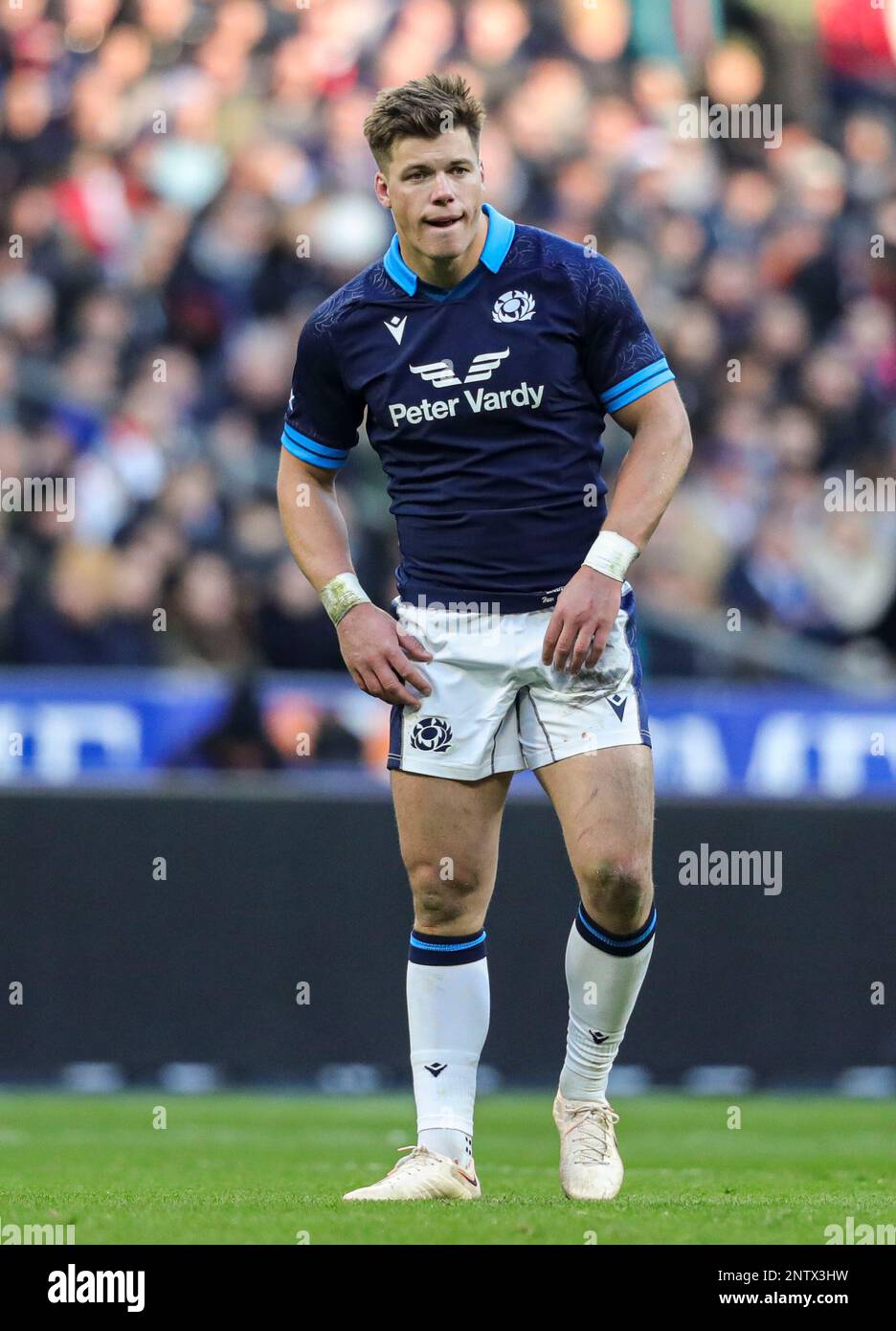 Paris, France, 26th February, 2023. Scotland’s Huw Jones during the ...