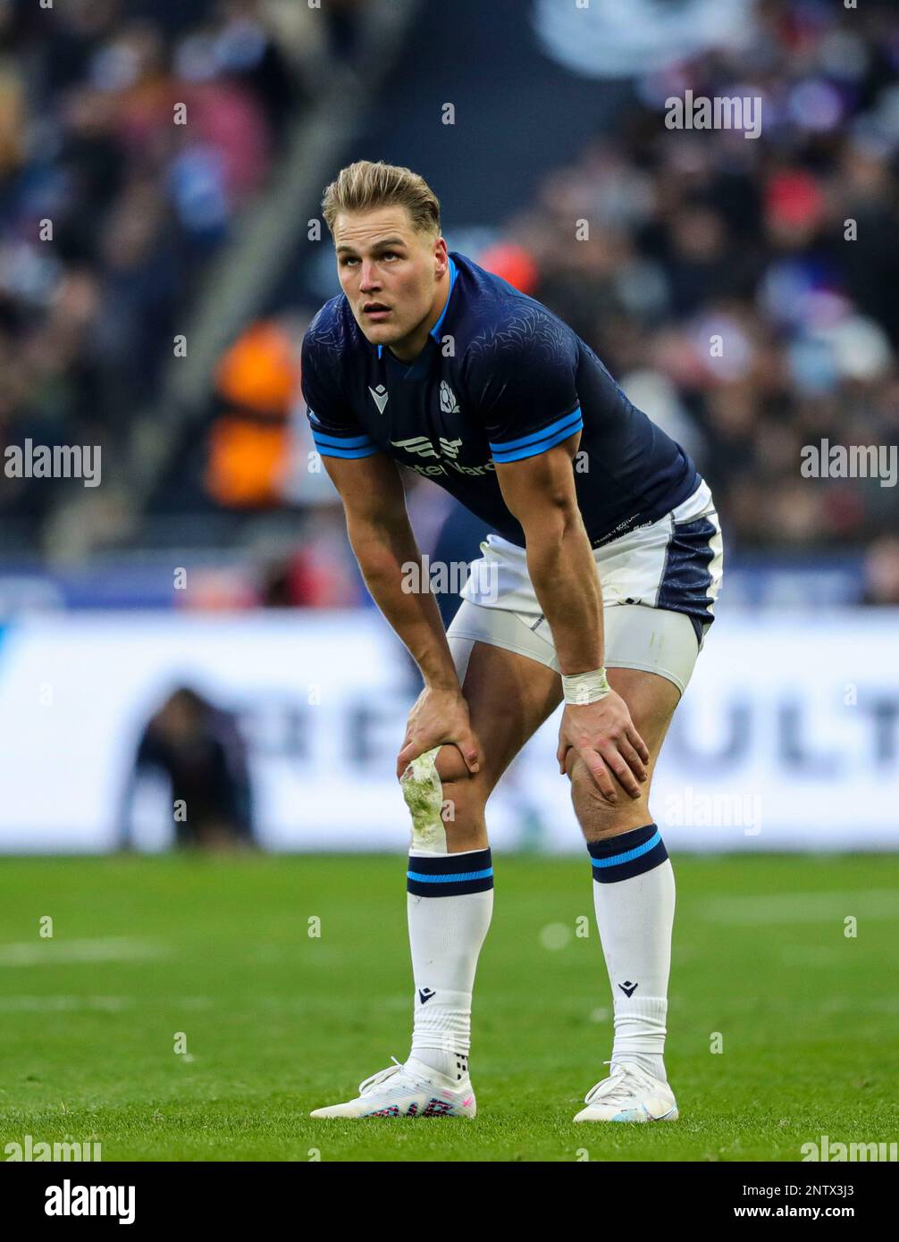 Paris, France, 26th February, 2023. Scotland’s Duhan van der Merwe ...