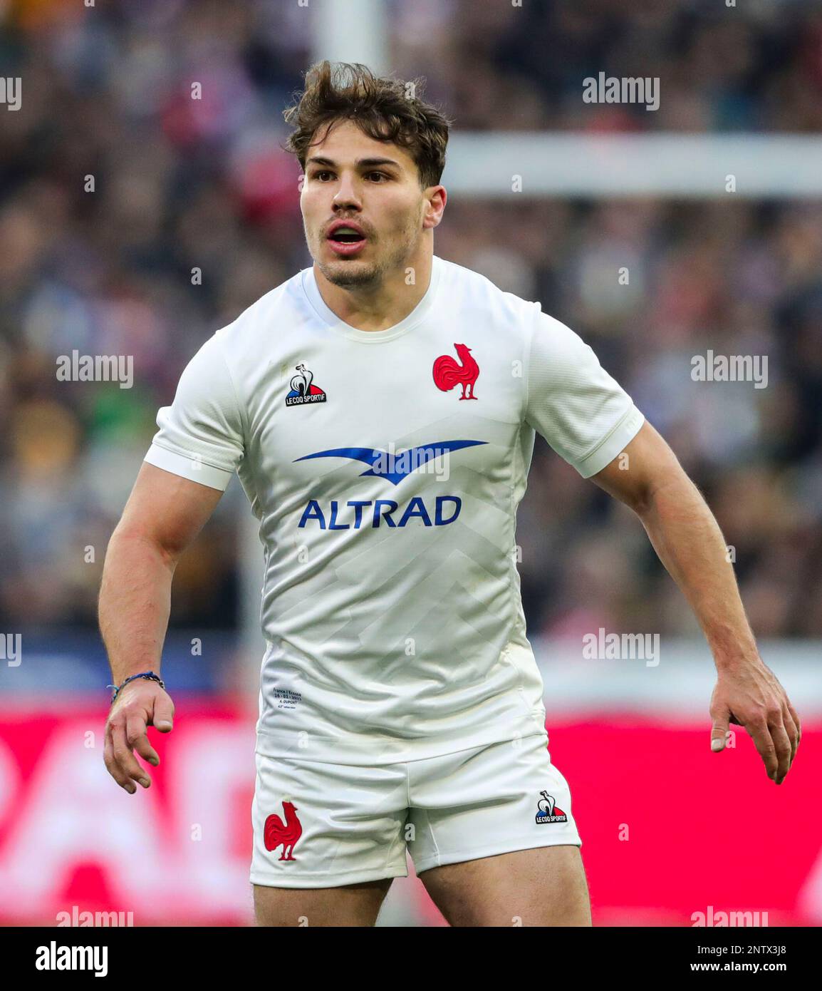 Paris, France, 26th February, 2023. France's Antoine Dupont during the Guinness Six Nations ...