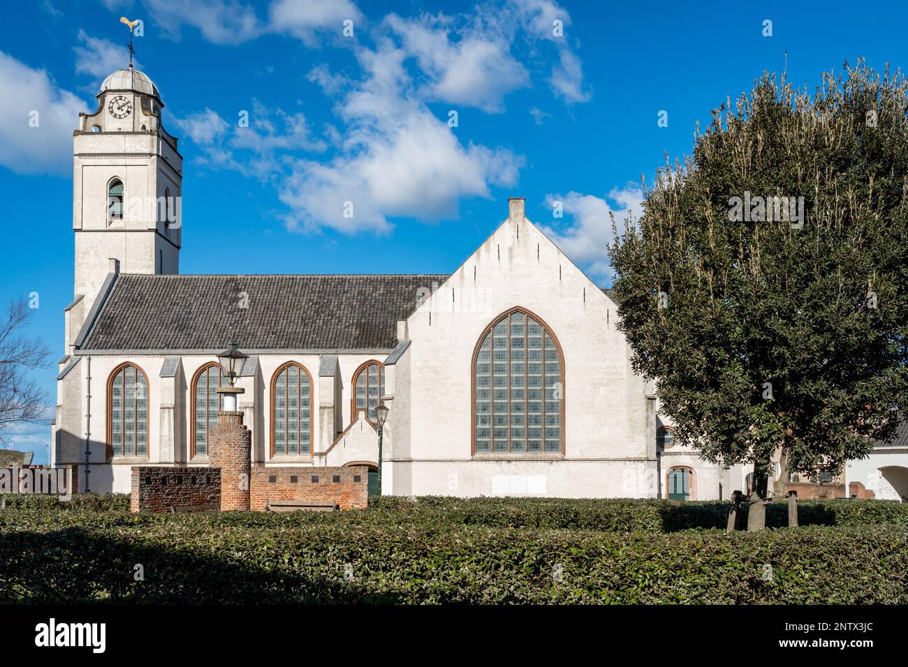 White church in Katwijk aan Zee, The Netherlands, seen from the ...
