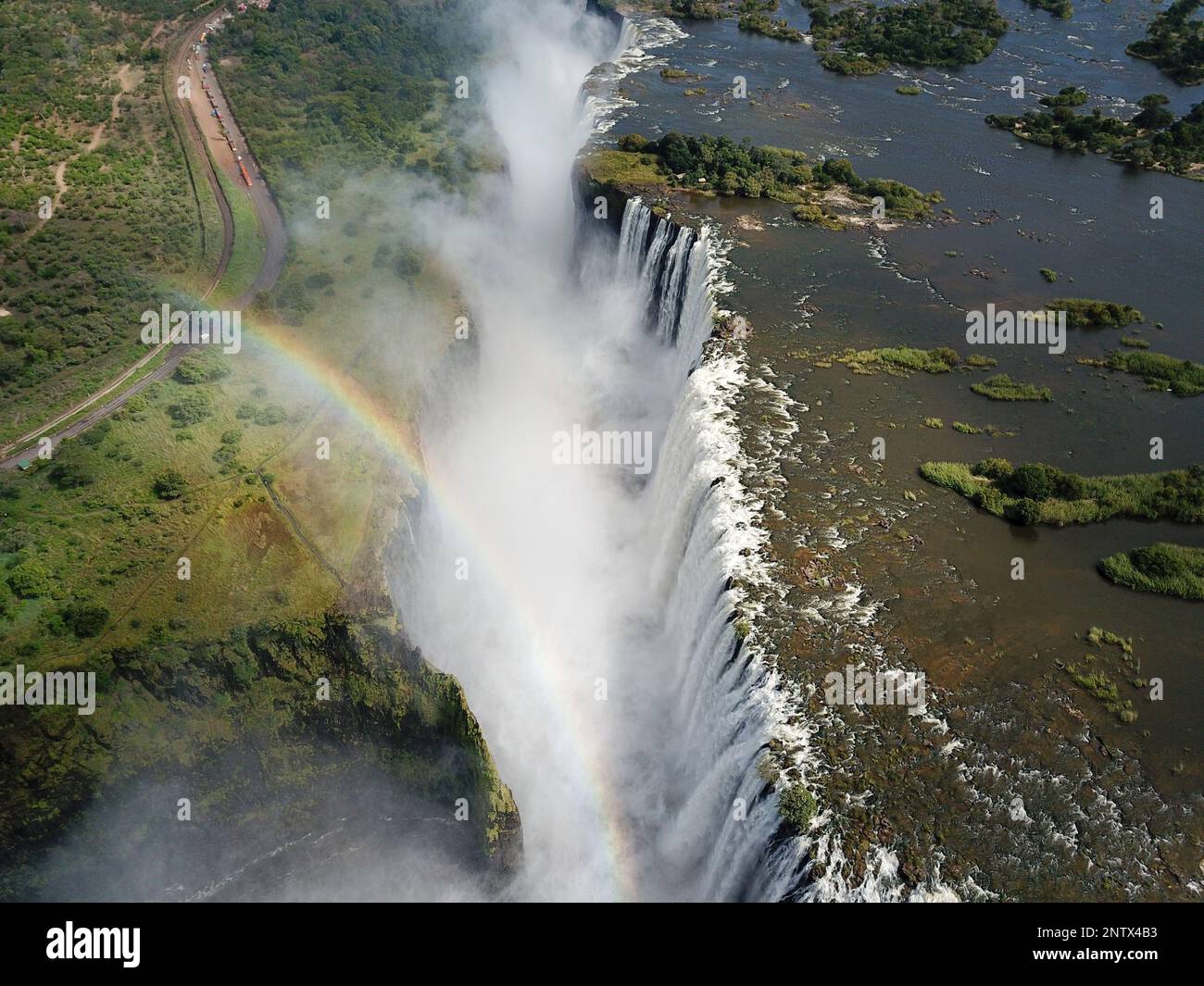 Victoria Falls at the Border of Zimbabwe and Zambia in Africa. The ...