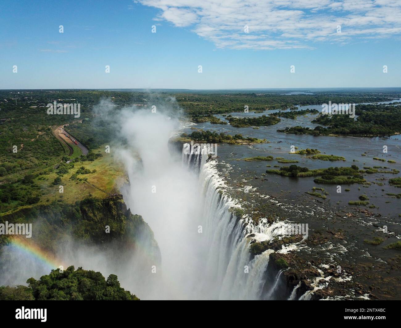 Victoria Falls at the Border of Zimbabwe and Zambia in Africa. The ...