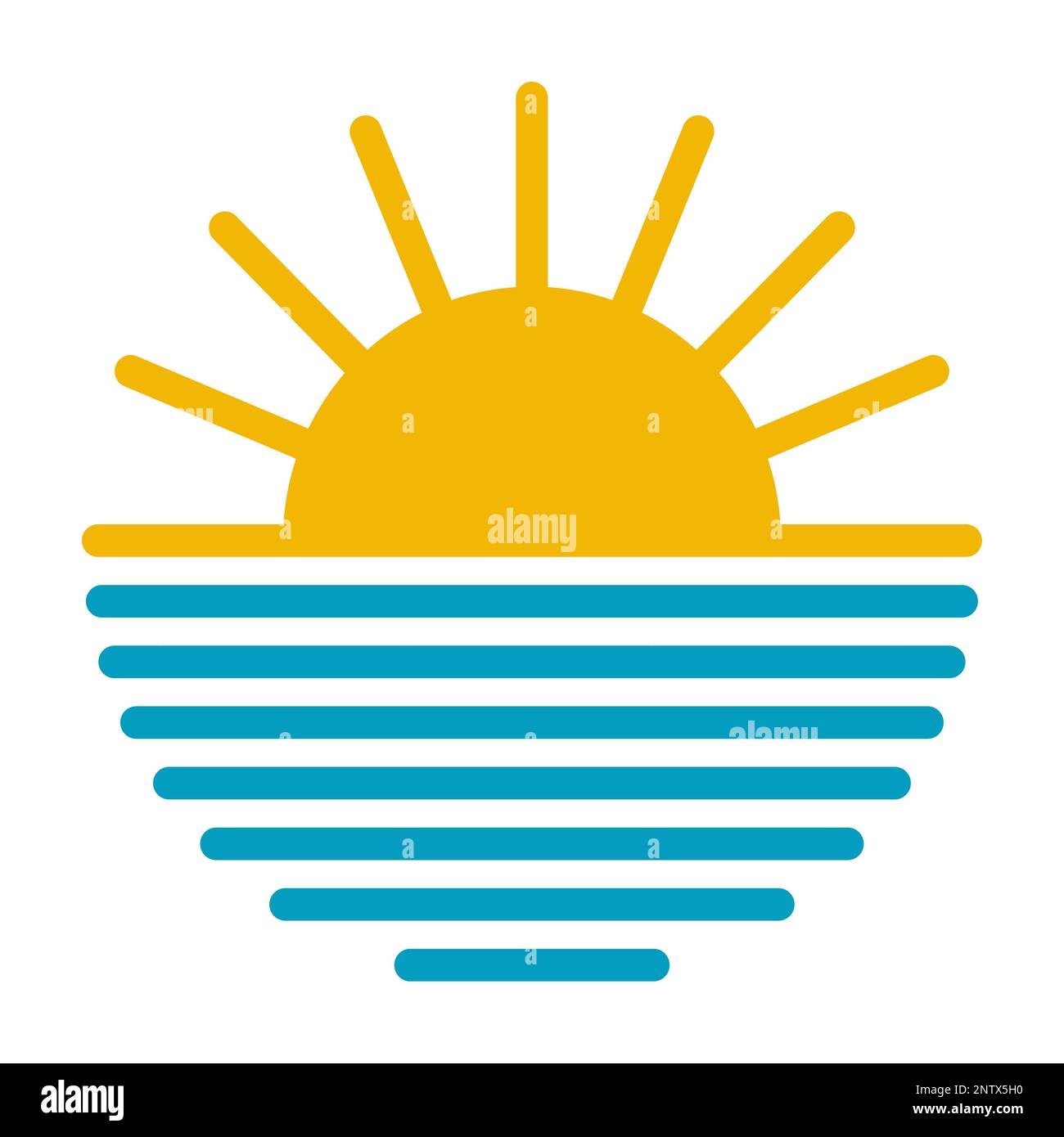 Logo sun pool ocean, icon water sky beach summer travel Stock Vector ...