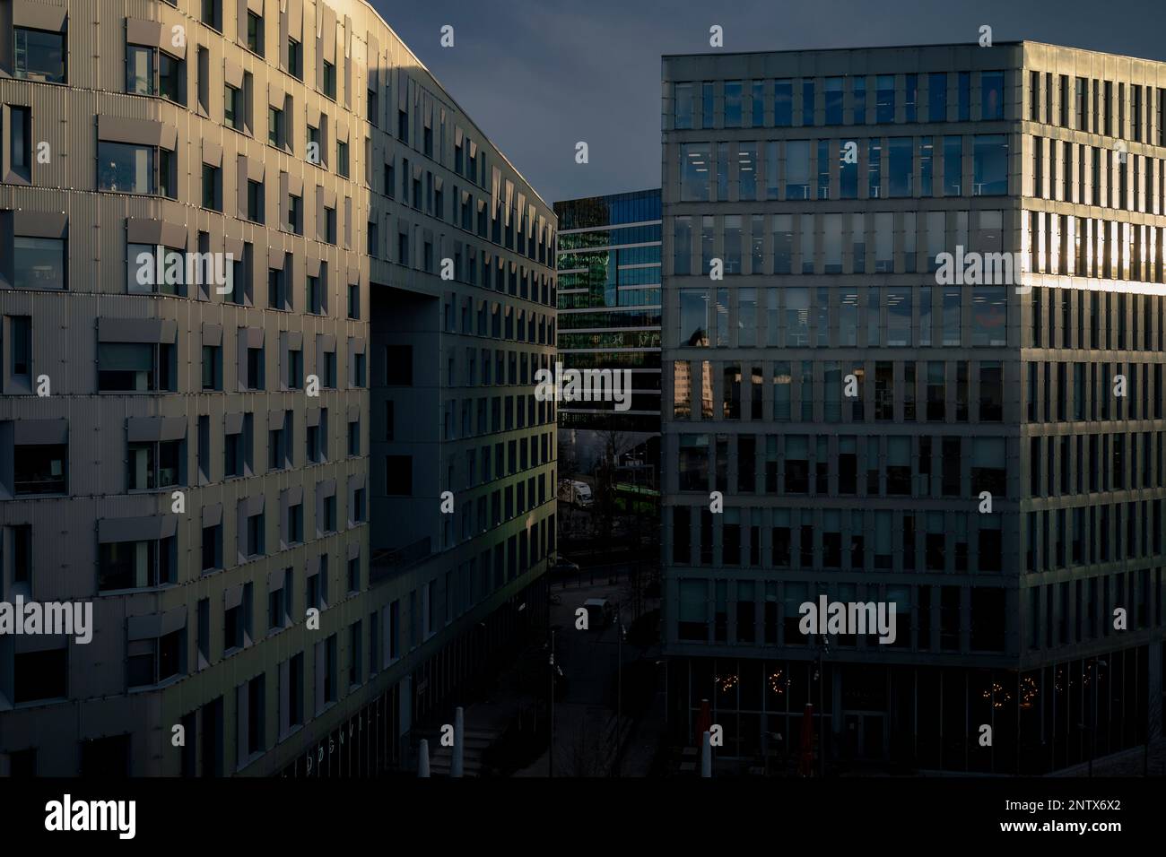 Downtown Oslo in early morning winter light Stock Photo - Alamy
