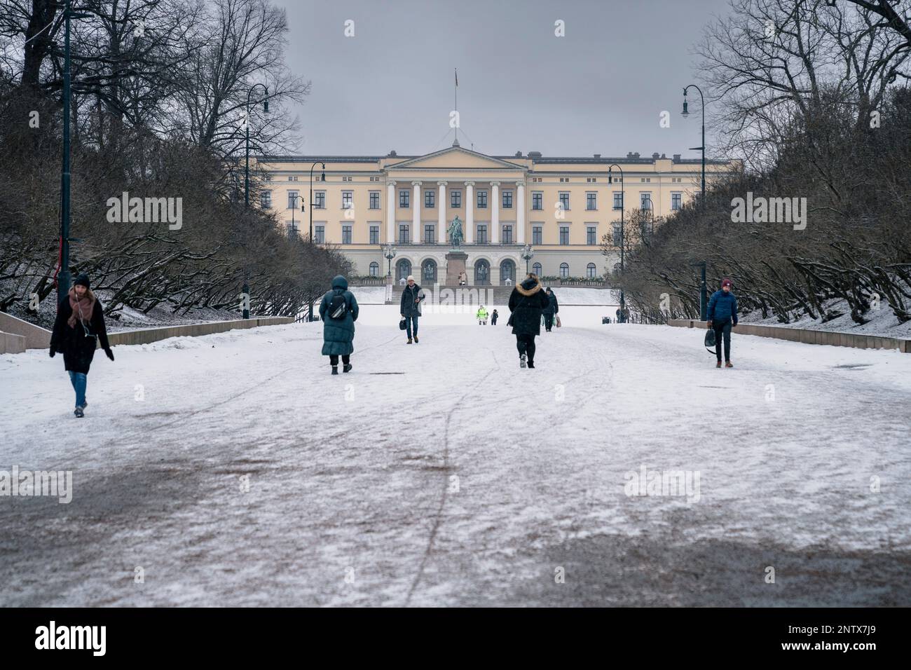 The Royal Palace during winter in Oslo Stock Photo - Alamy