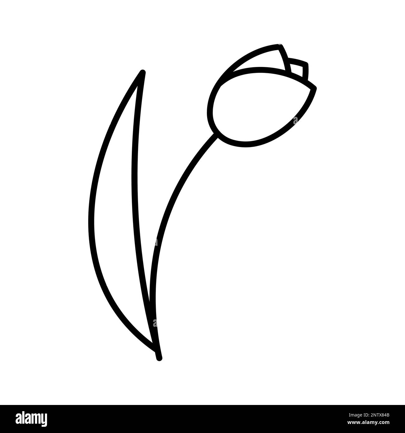 Icon Tulip flower line style. Vector illustration Stock Vector Image ...