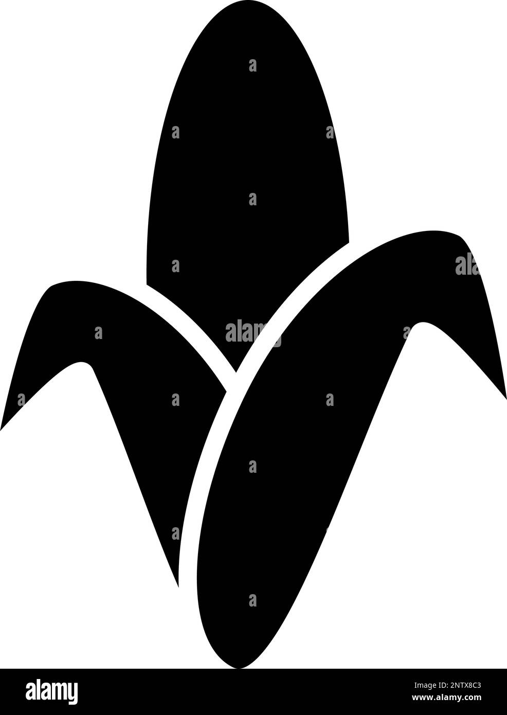 Corn silhouette icon. Vegetable and grain. Editable vector Stock Vector ...