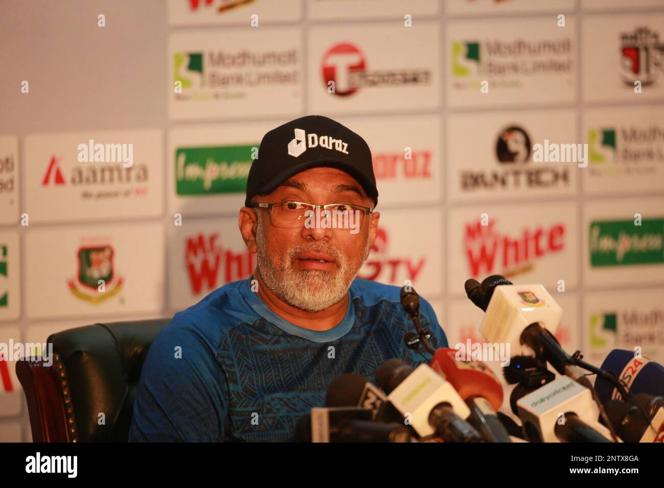 Bangladesh Cricket Head Coach Chandika Hathurusingha attends pre-match ...