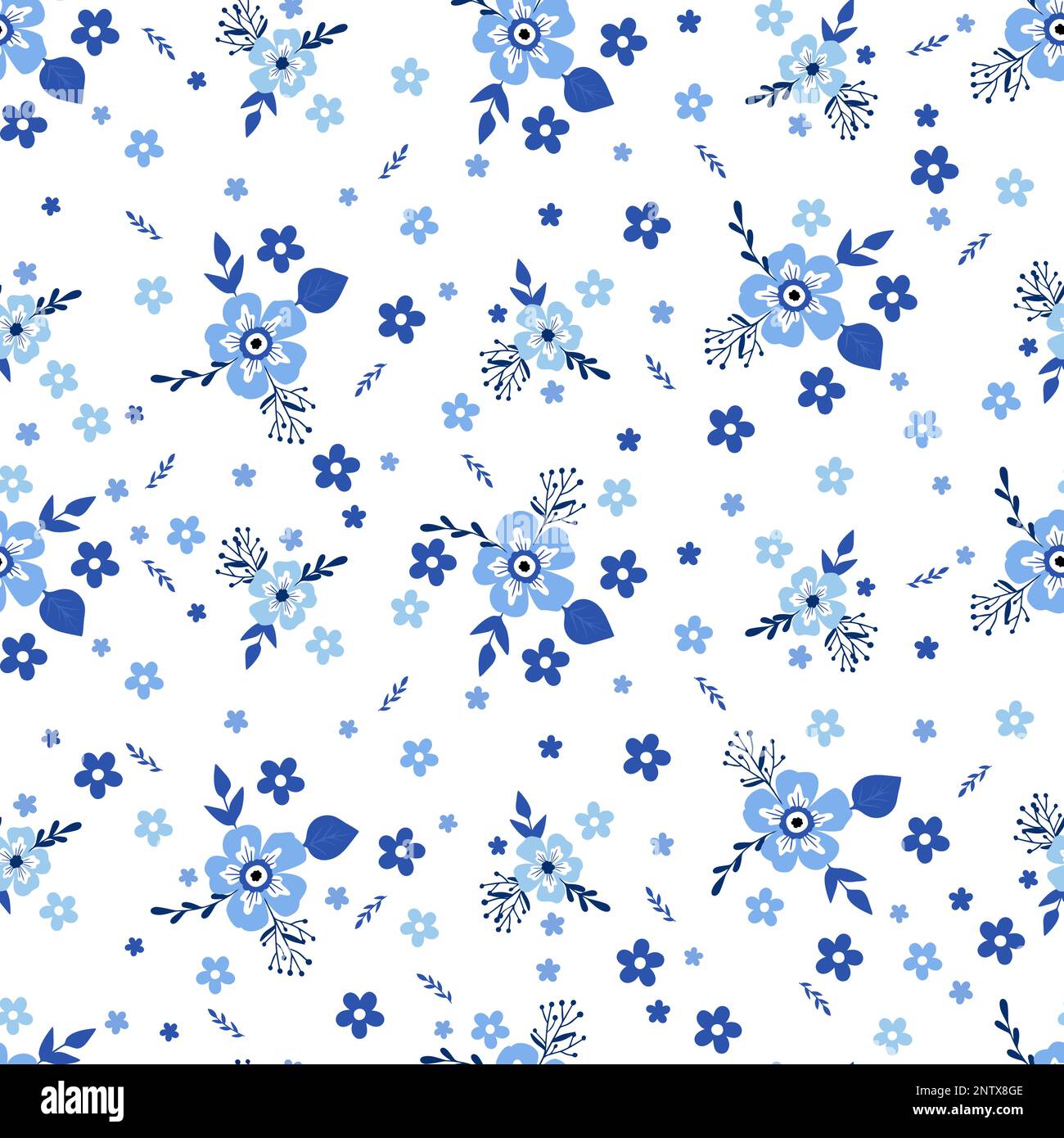 Little blue flowers Stock Vector Images - Alamy