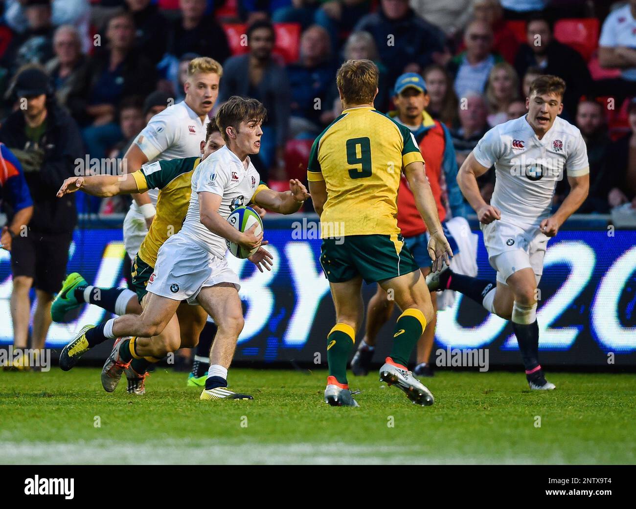 England scrum-half Harry Randall makes a break during the World Rugby ...
