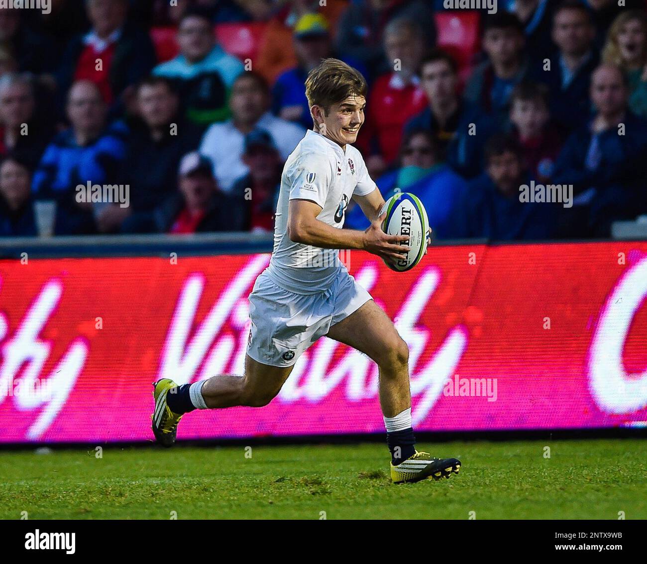 England scrum-half Harry Randall makes a break during the World Rugby ...