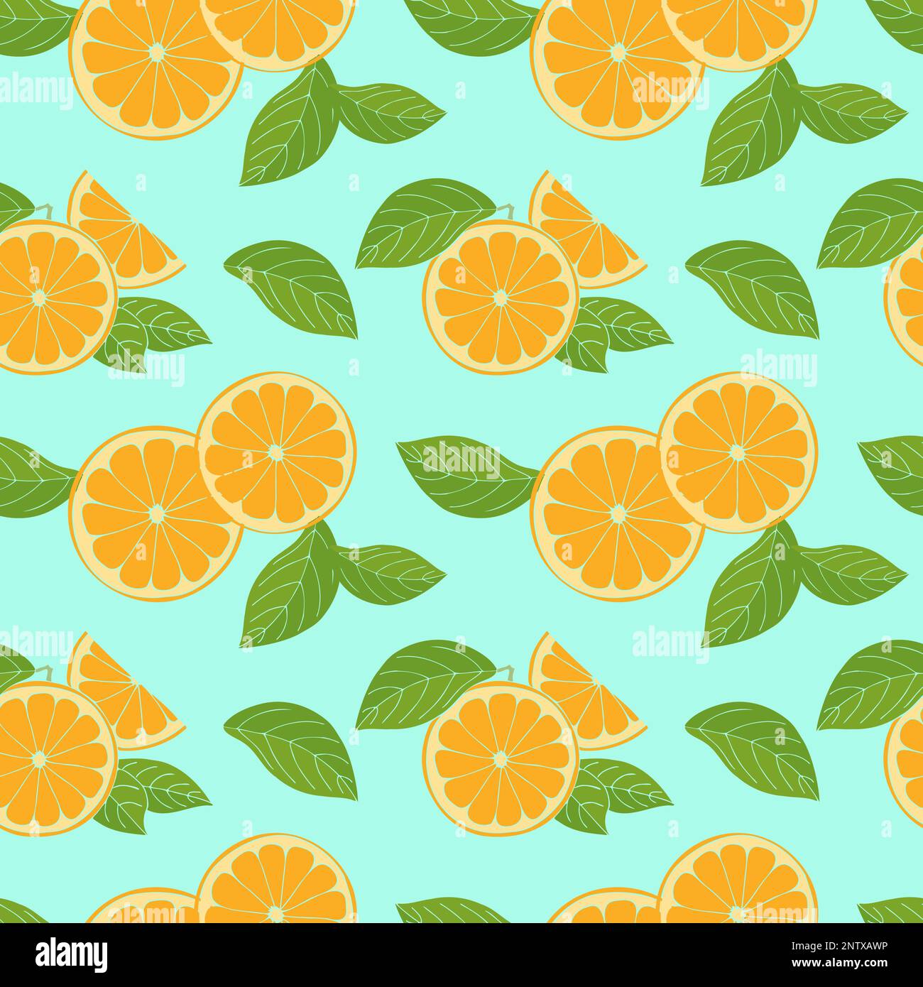 Orange fruit pattern, hand drawn coloring doodle. Vector illustration ...