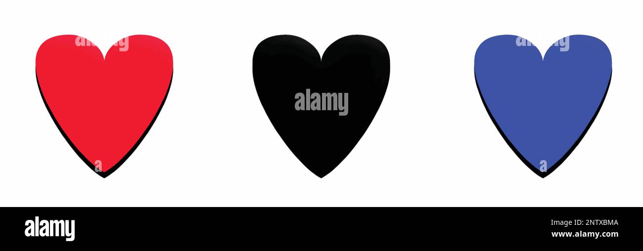 Colorful Collection of heart vector illustrations, Love symbol icon set ...