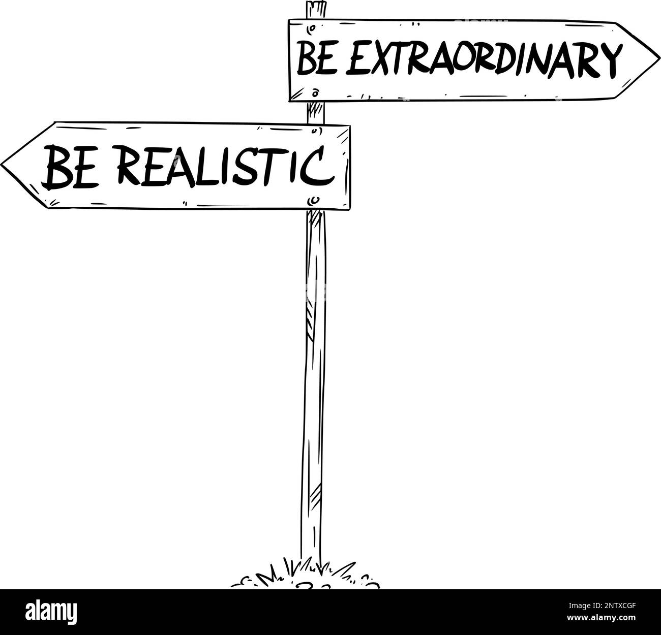 Be Realistic or Extraordinary Decision , Vector Cartoon Illustration ...