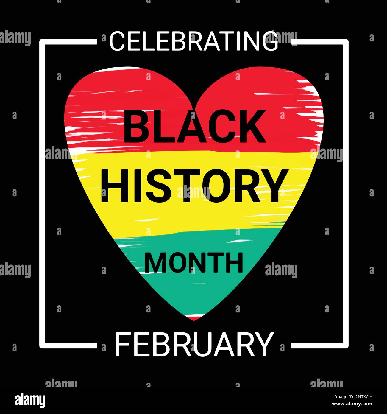 Black History Month celebrate. Vector illustration with heart and ...