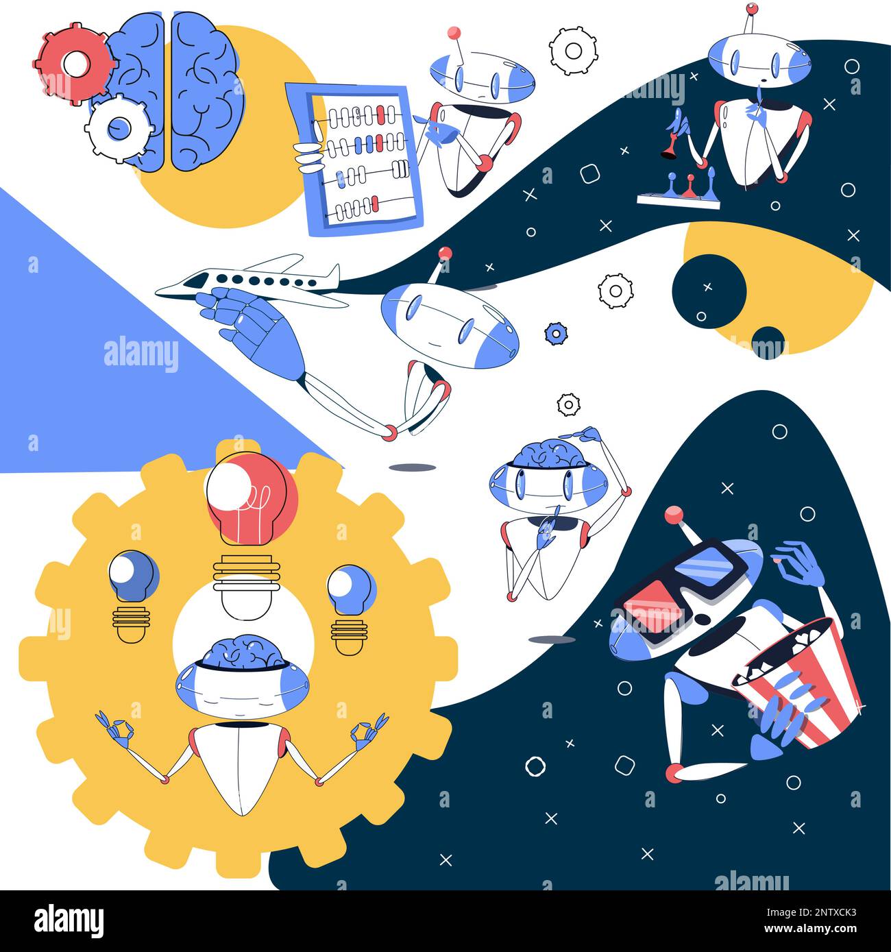 Artificial intelligence flat collage composition robot and the ability ...