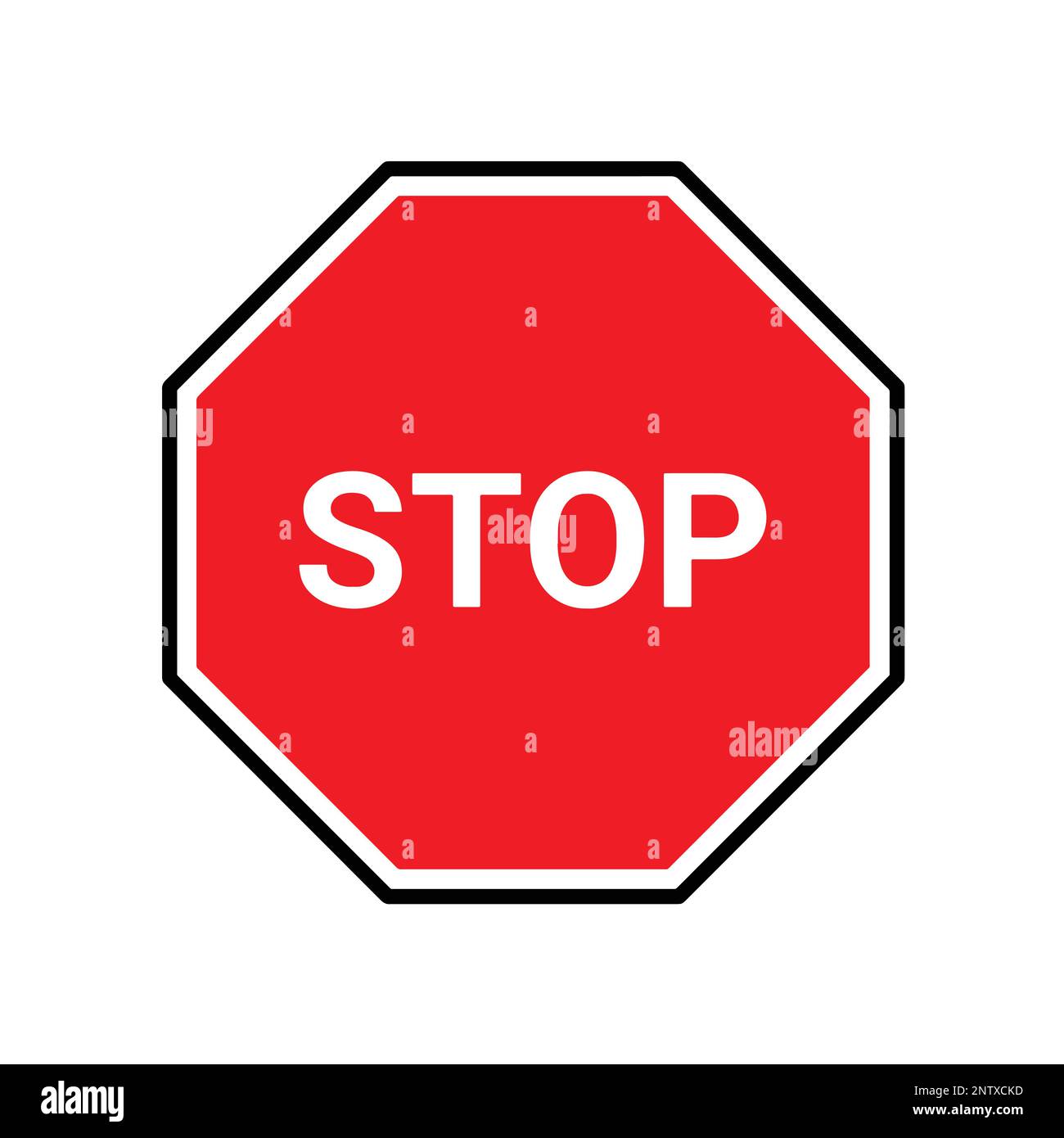 Stop road sign on white background. vector illustration Stock Vector ...