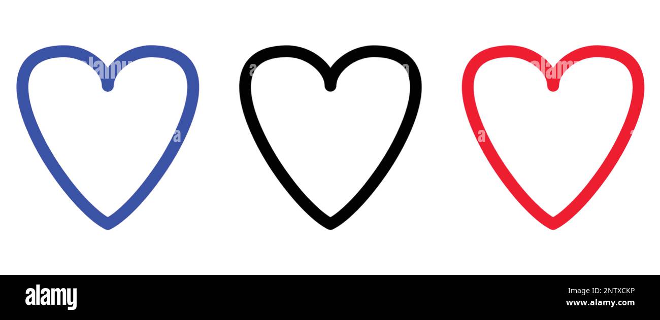 Three Heart icon on the white background. Vector illustration. Computer ...