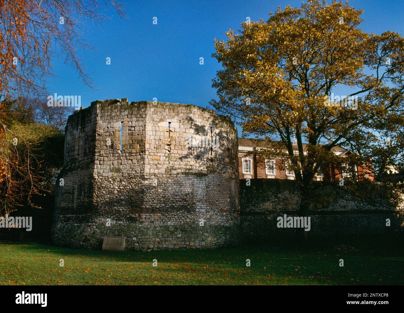 Exterior face of the SW wall & Multangular Tower at the NW corner of ...
