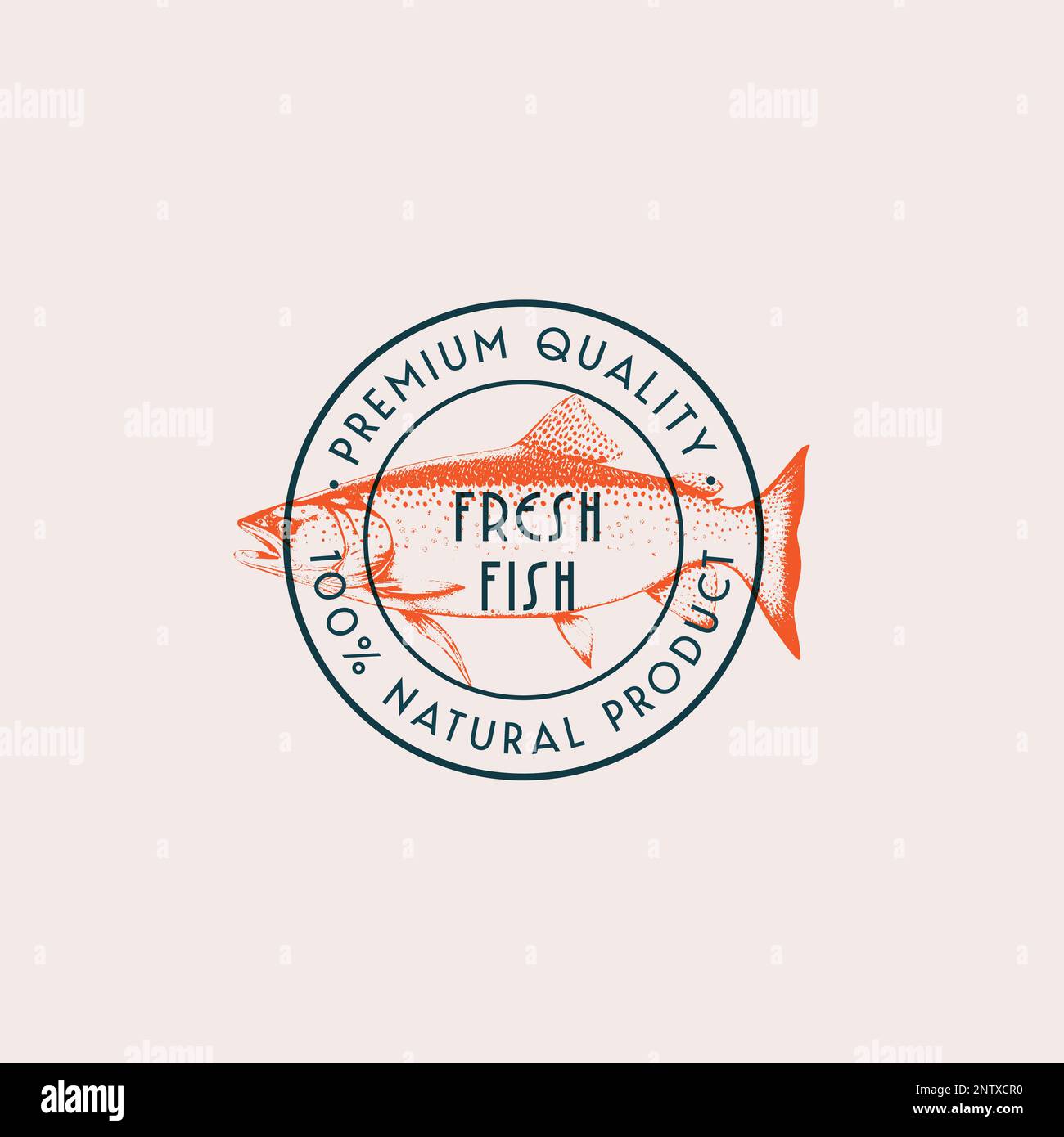 Fish, seafood. Vintage icon fish label, logo, print sticker for Meat ...