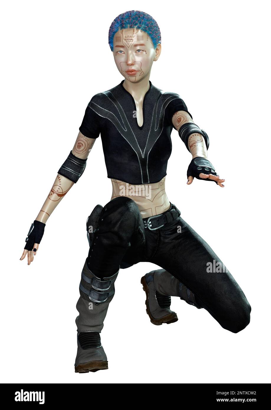 3D rendering of a female robot isolated on white background Stock Photo ...