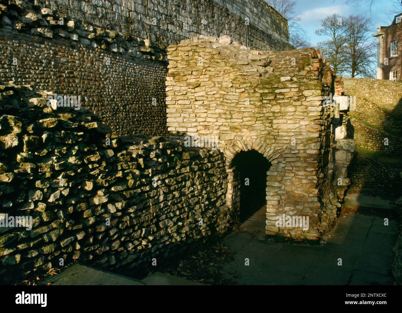 View NNE of the Anglian Tower, York, England, UK, built into a breach ...