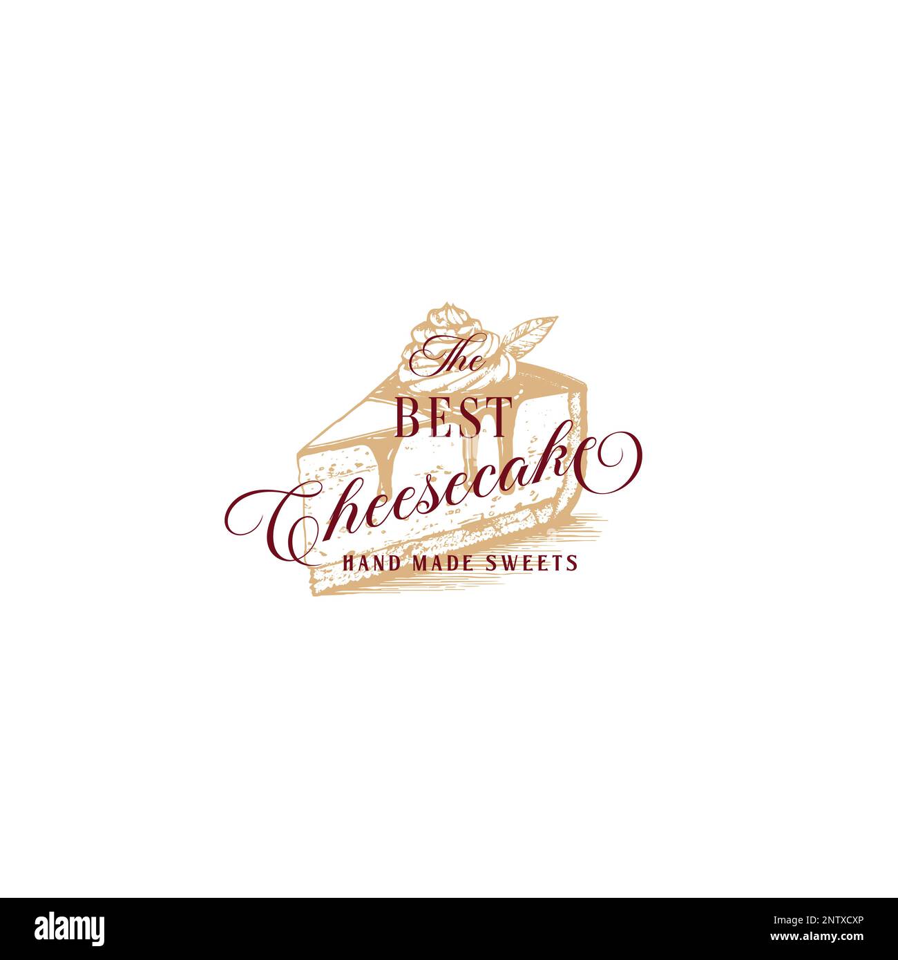 Hand-cooked Bakery Cheesecake Abstract Sign, Symbol or Logo Template ...