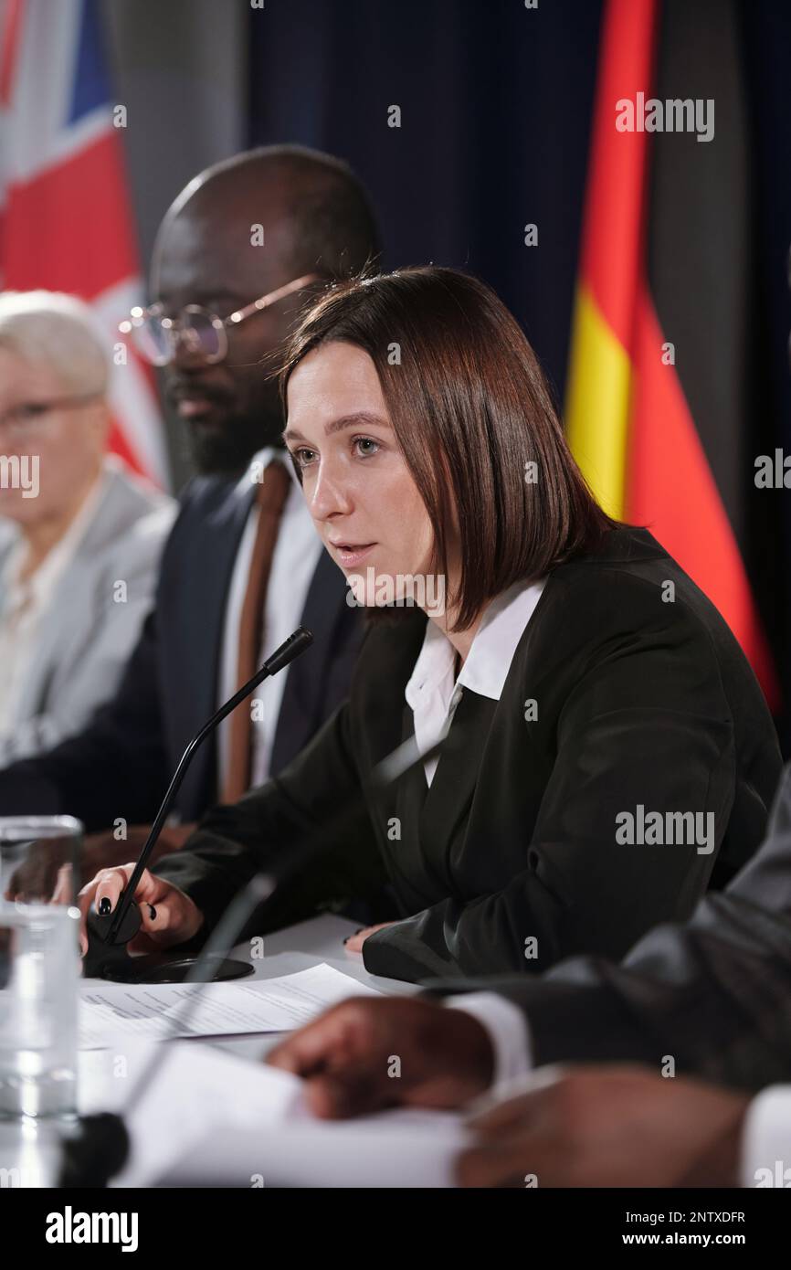 Young female politician speaking hi-res stock photography and images ...