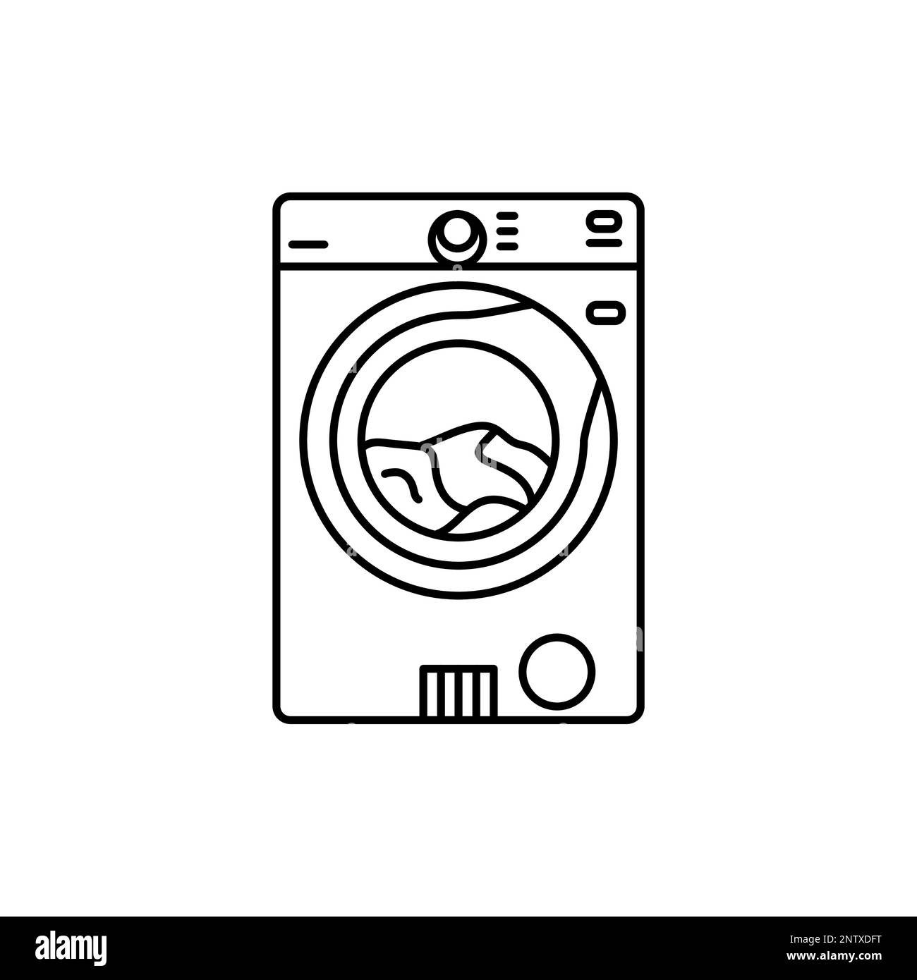 Washing machine color line icon. Household appliance Stock Vector Image ...