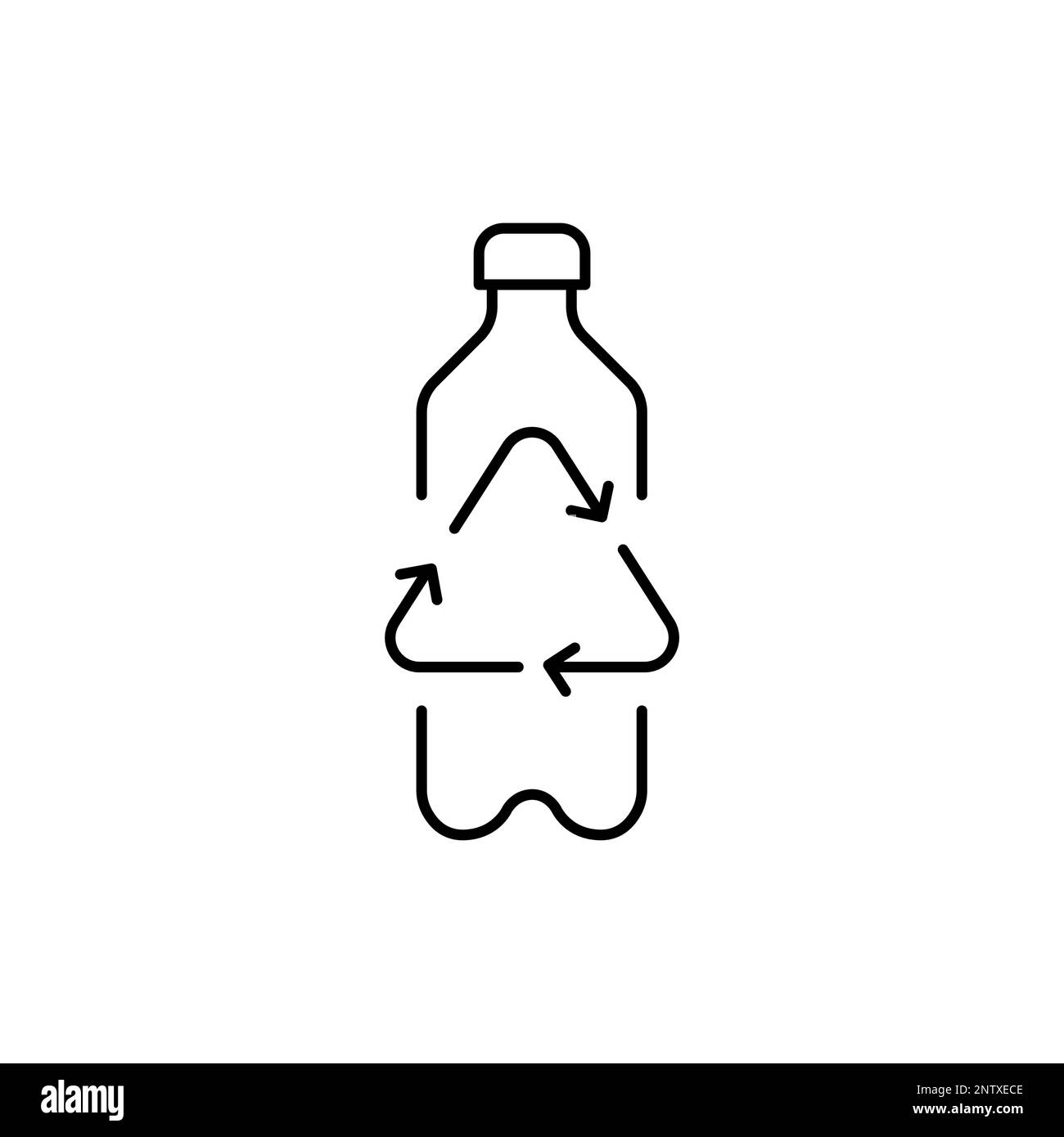 Recycled Plastic Bottle black line icon. Pictogram for web page, mobile ...