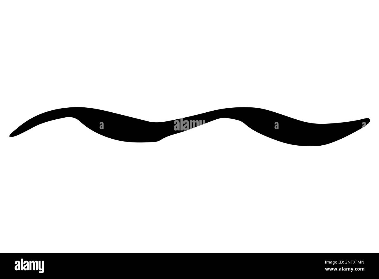 Vector doodle wave. Black tide brush stroke of paint isolated on white ...