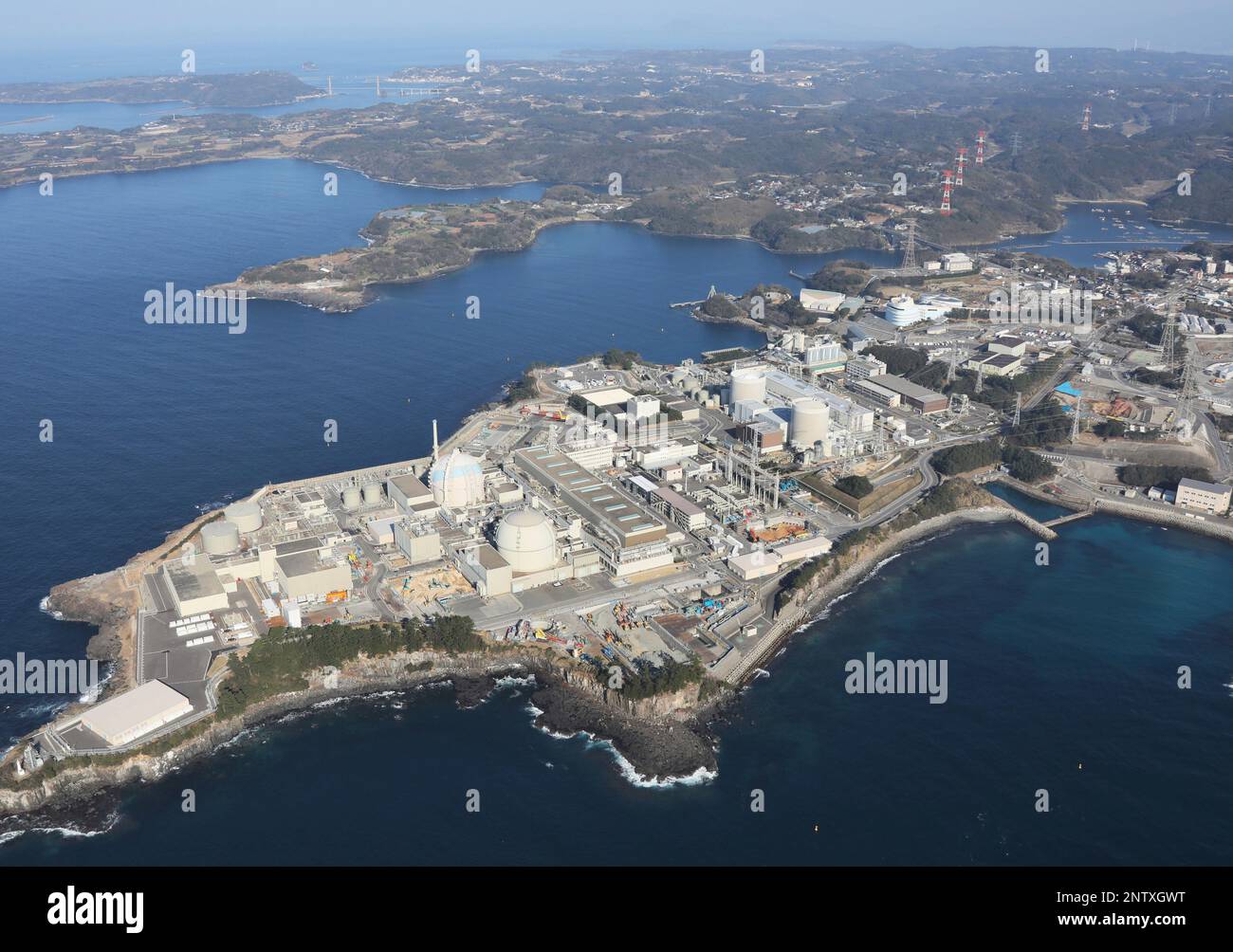 An aerial photo shows 3rd reactor (L rear), 4th reactor (L front), 1st ...