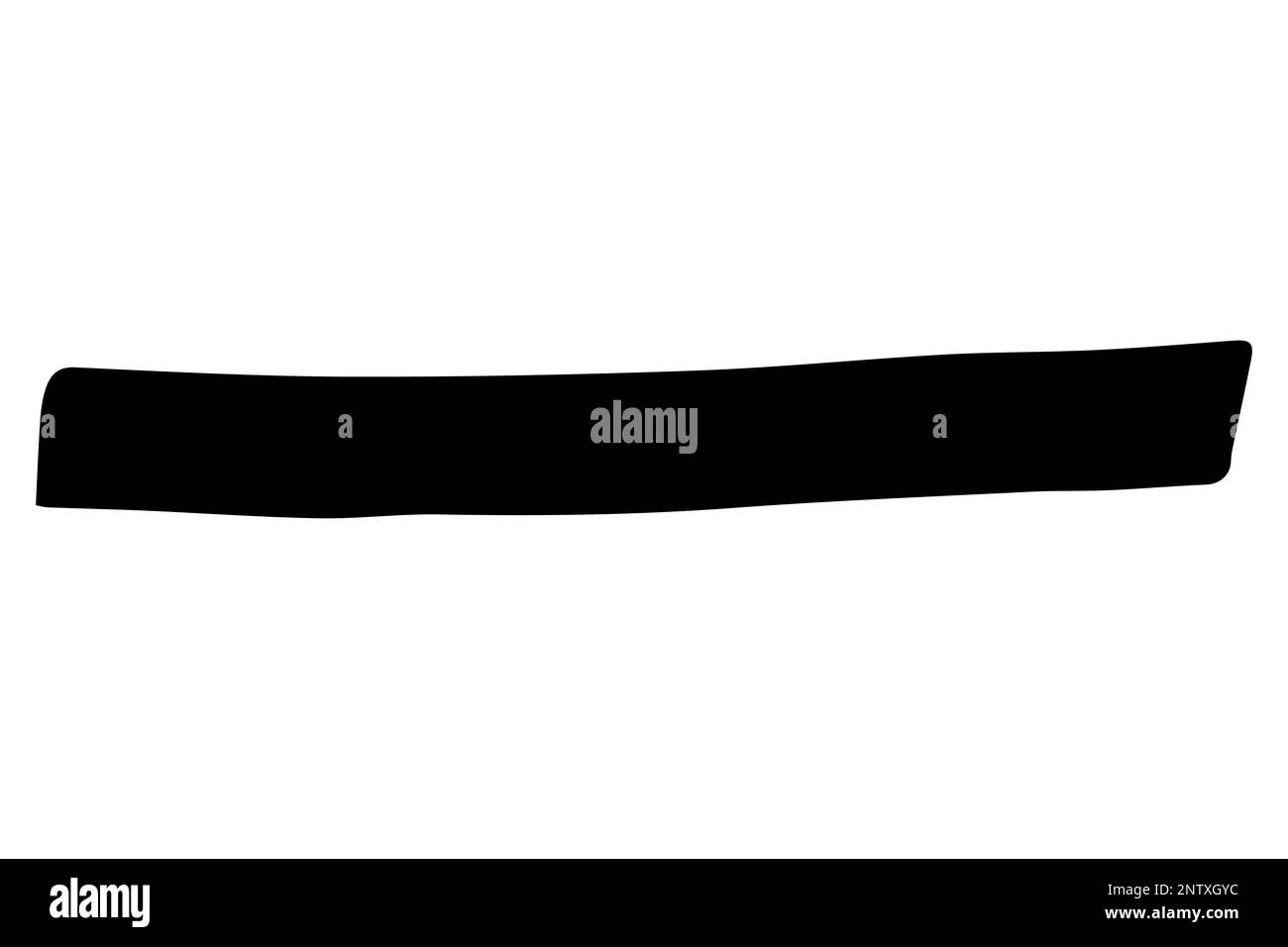 Black stain of paint brush isolated on white background. Hand-drawn ...