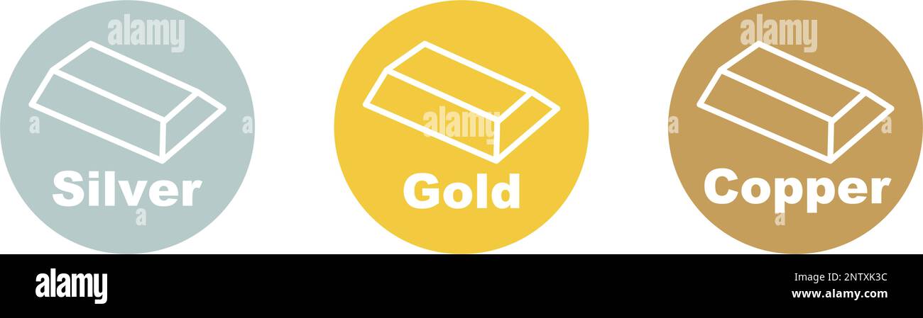 Silver, gold and bronze icon set. Editable vector Stock Vector Image ...