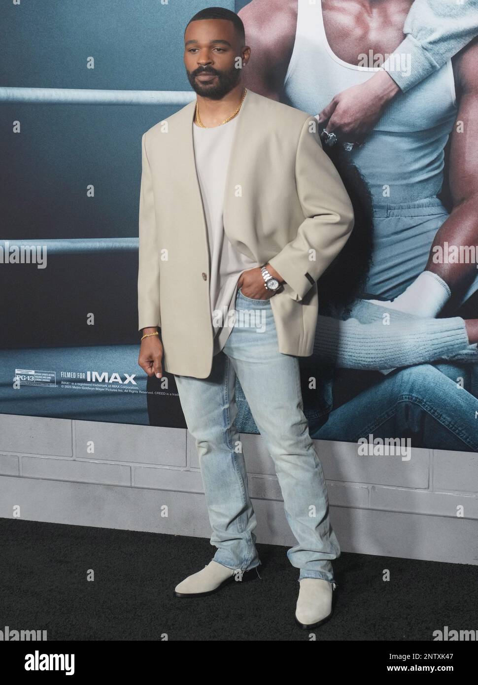 Los Angeles, USA. 27th Feb, 2023. Keenan Coogler arrives at the CREED ...