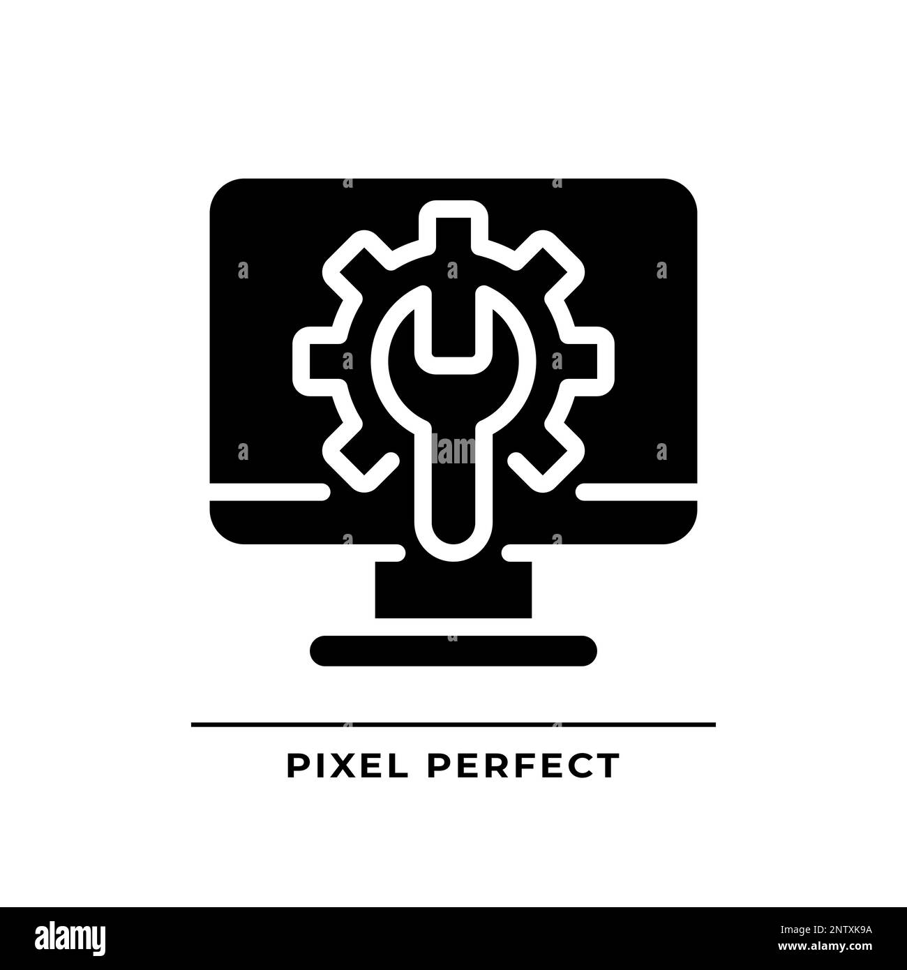 Computer settings black glyph icon Stock Vector Image & Art - Alamy