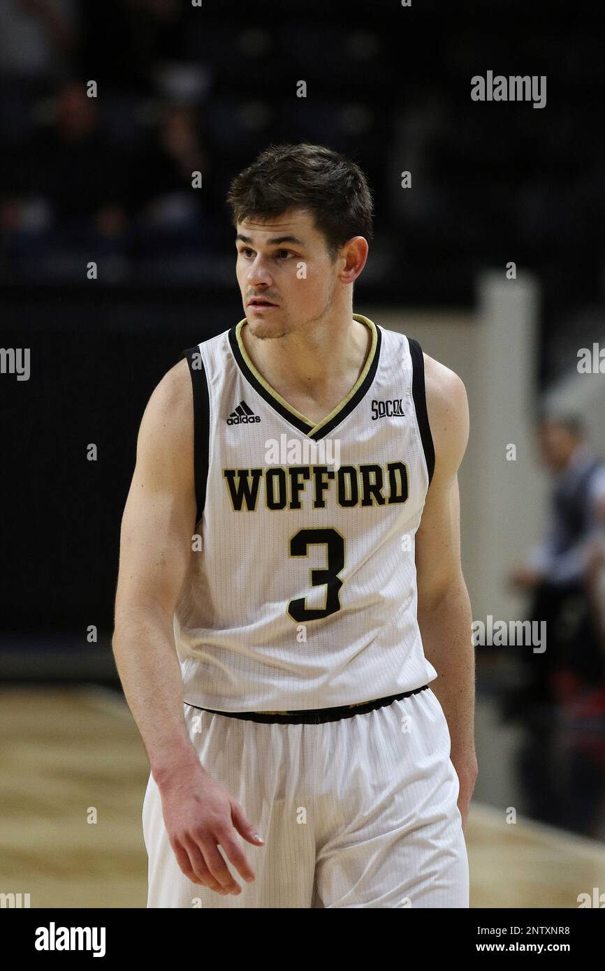 SPARTANBURG, SC - FEBRUARY 14: Fletcher Magee (3) guard of Wofford ...